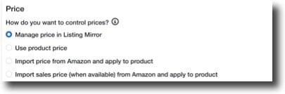 Manage price settings for each marketplace